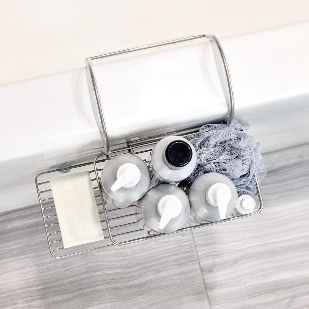 iDesign Everett Bathtub Caddy | Over the Side Organizer - Satin ...